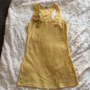 Ya Los Angeles | Tops | Embellished Yellow Ribbed Tank Top | Poshmark